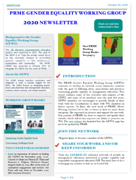PRME Gender Equality Working Group | UNPRME